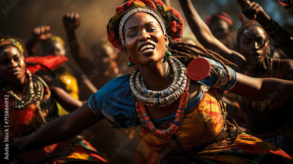 This visual narrative portrays a vibrant tribal festival in Africa. The ...