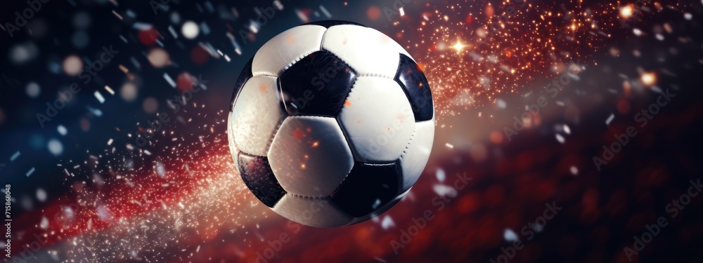Soccer ball, Close up of a soccer ball in the football stadium with ...