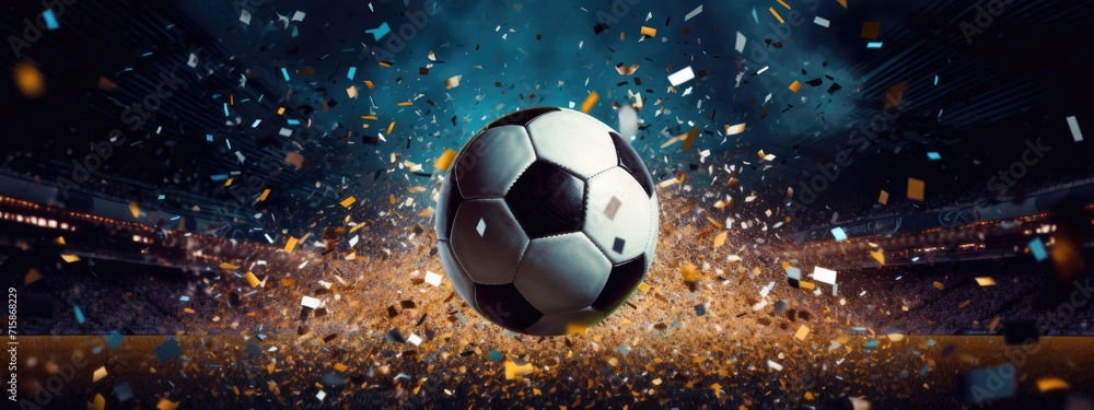Soccer ball, Close up of a soccer ball in the football stadium with ...