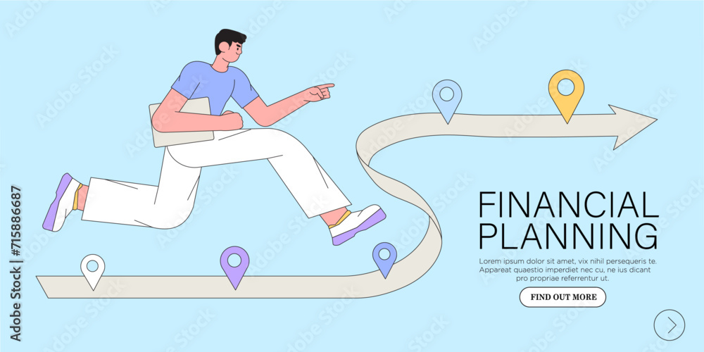 Roadmap, project milestone or business journey achievement, workflow or ...