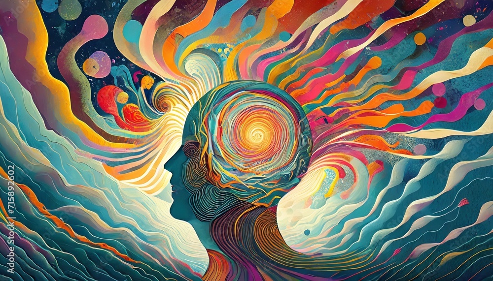 illustration of annual collective mind concept art exploding mind inner ...