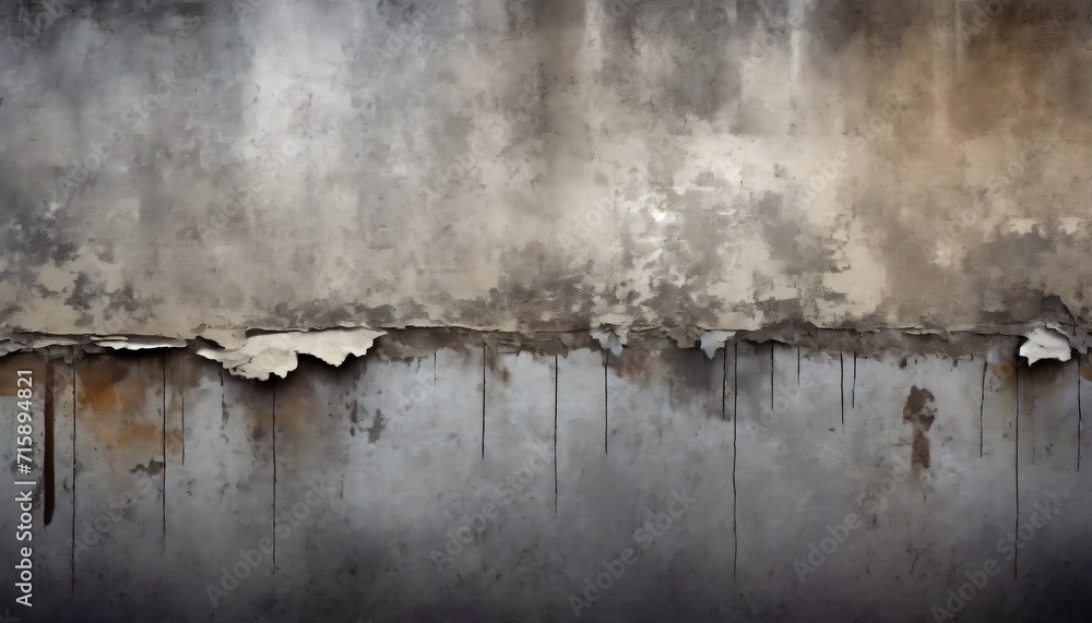 torn ripped aged paper urban street gray wall surface leaking paint ...