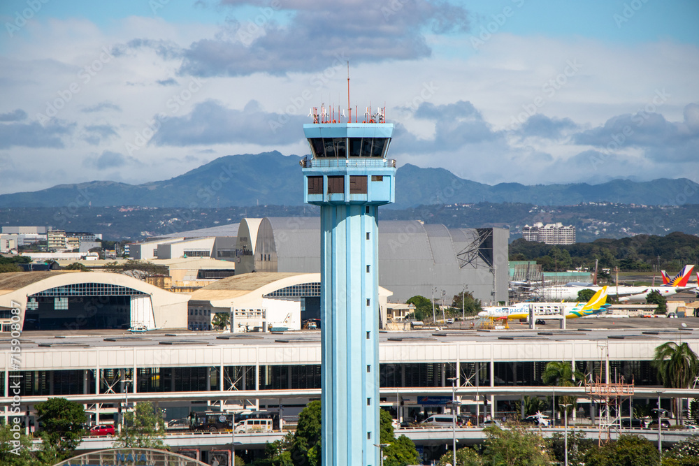 Aerial view of Control Tower, Terminal 2, and Maintenance Hangars at ...