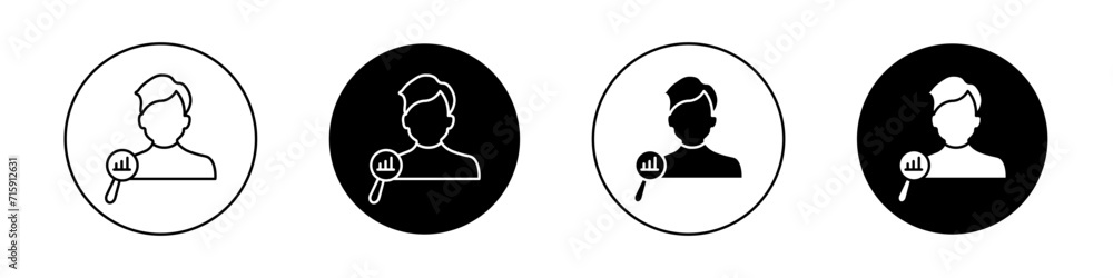 Vetor de Personal assessment icon set. Man appraisal evaluation vector ...