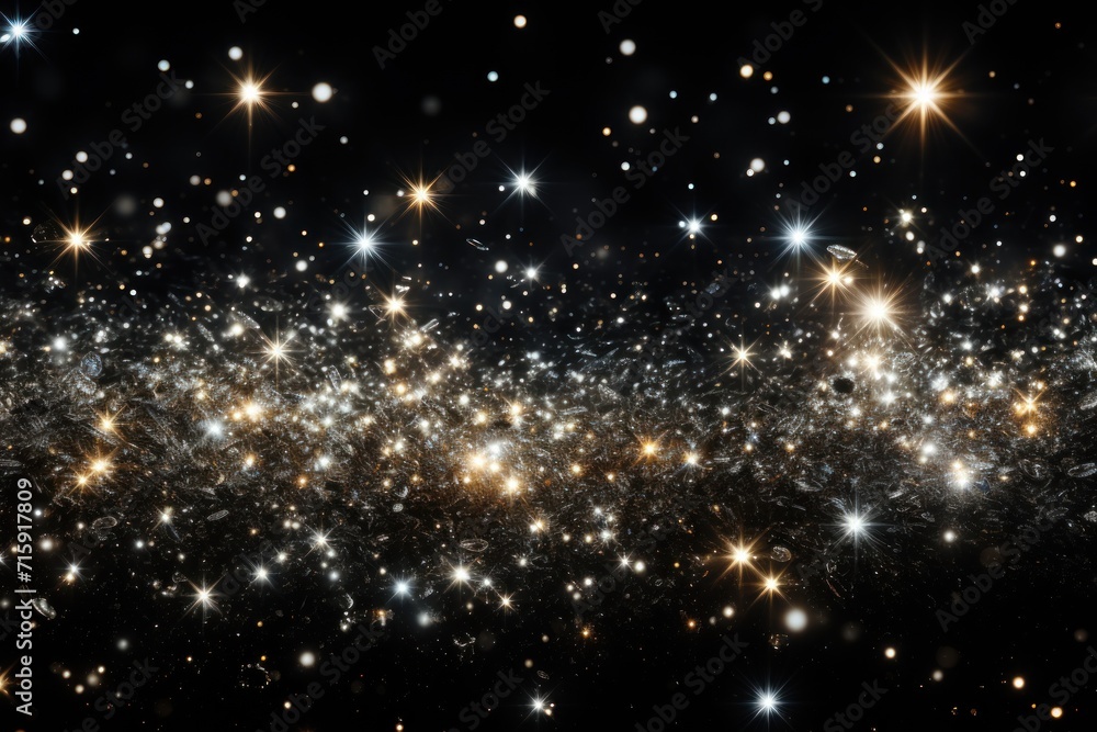 a very large cluster of stars in the night sky with a black back ground ...
