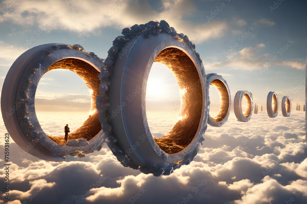 Illustration about Future of Space portals through Artificial ...