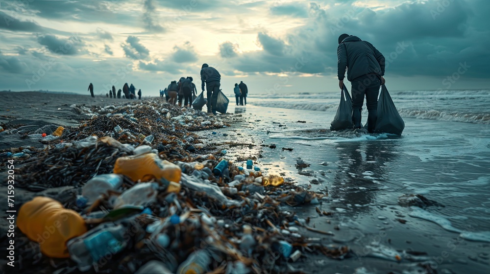 unrecognizable, people, volunteers, person, helps, working, clean ...