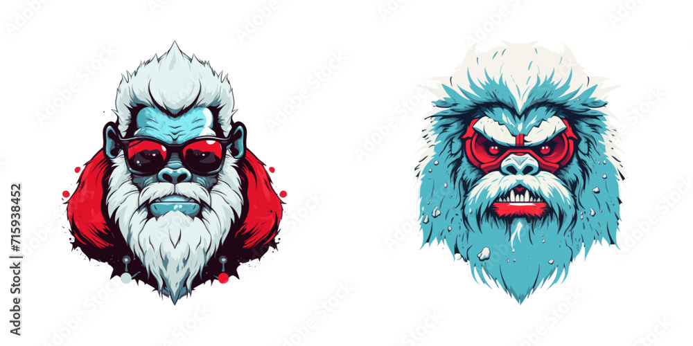 Cartoon Yeti face. Vector illustration Stock Vector | Adobe Stock