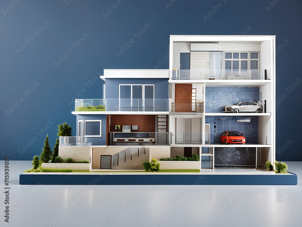 Modern generic contemporary style miniature section model of a ...