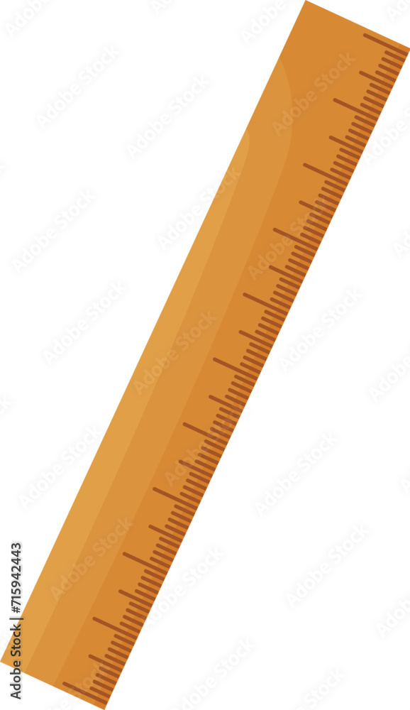 Wood ruler icon cartoon vector. Educational map. Chart tool ruler Stock ...