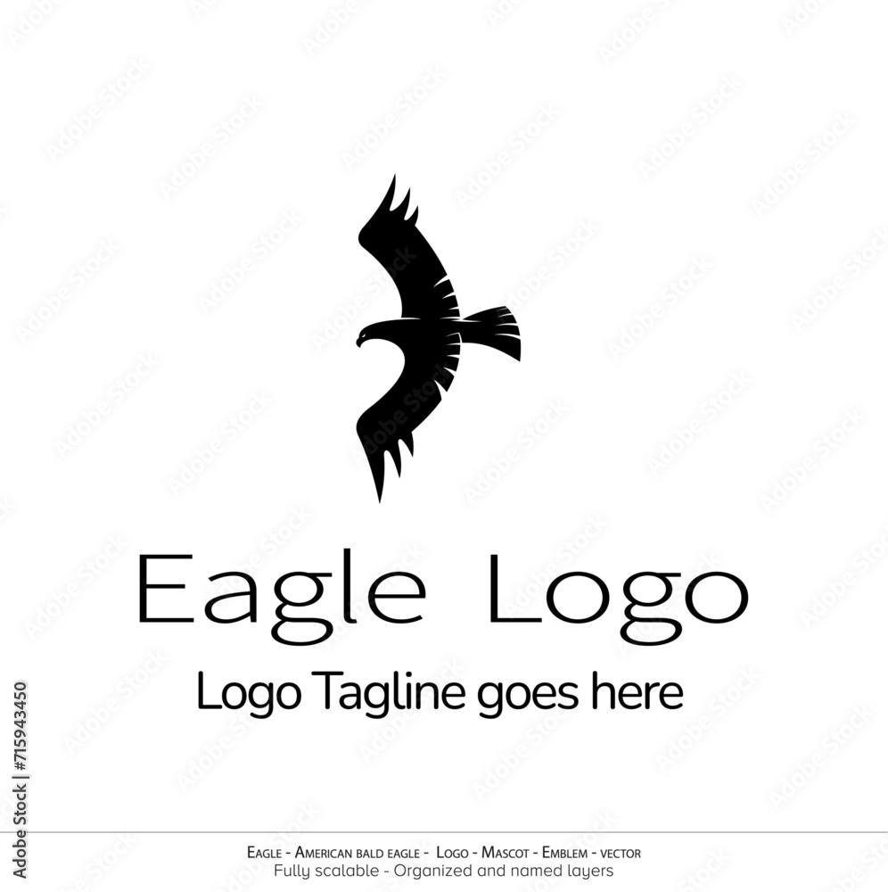 Eagle Logo, Flying Bird Emblem. dove mascot. American Bald Eagle ...