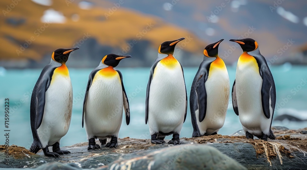 A majestic gathering of diverse penguin species, each with their unique ...