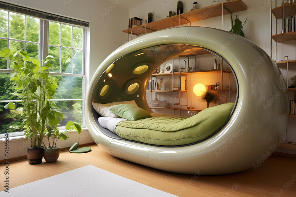 Pod Bed - Various cultures - A bed enclosed in a pod-like structure ...