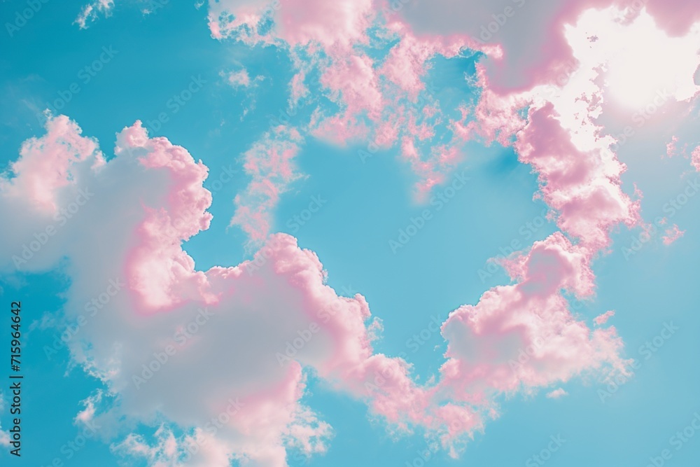 Beautiful sky love blue aesthetic heart wallpaper, Valentine's Day ...