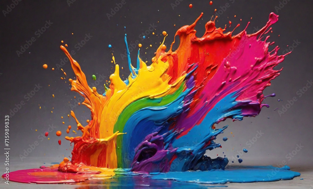 red and yellow splashes, Rainbow splash of paint. Website, application ...