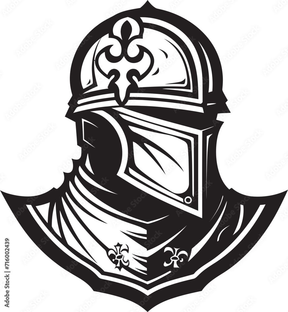 Crestfallen Cavalier Vector Black Icon Design for Sad Knight Soldier ...
