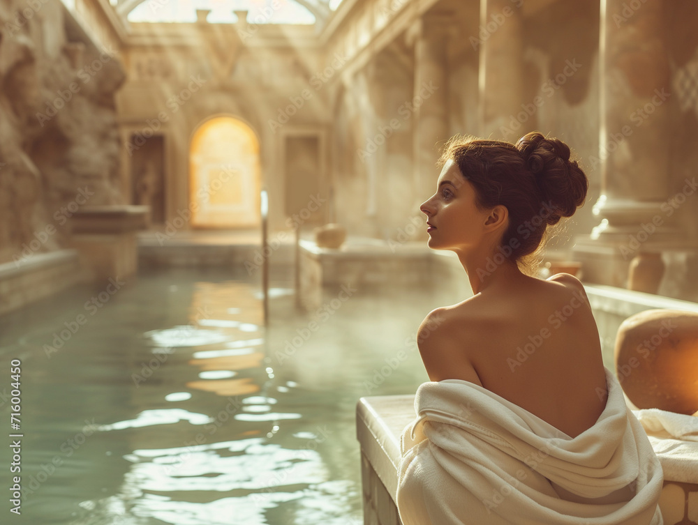 Ancient Romans Relaxing in a Luxury Bathhouse in Ancient Rome Stock ...