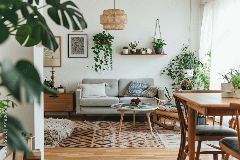 Modern Scandinavian home interior design characterized by an elegant ...