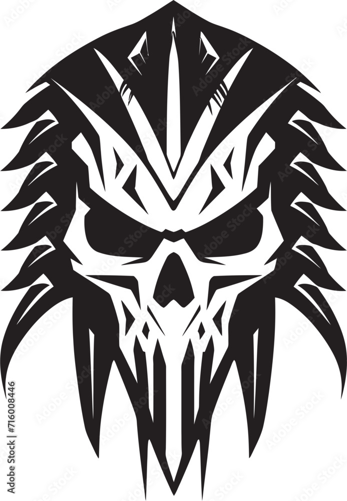 Shamanic Symbols Vector Black Iconic Design for Tribal Skull Mask ...