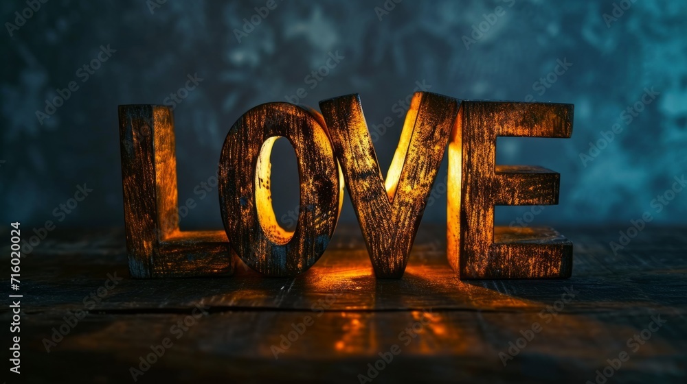 Indirect Lighting Love concept creative horizontal art poster ...