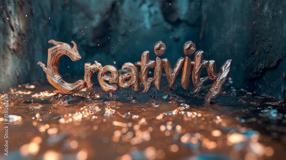 Bronze Creativity concept creative horizontal art poster ...