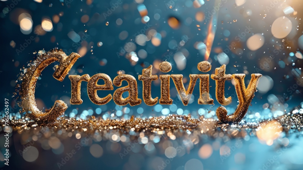 Golden Creativity concept creative horizontal art poster ...