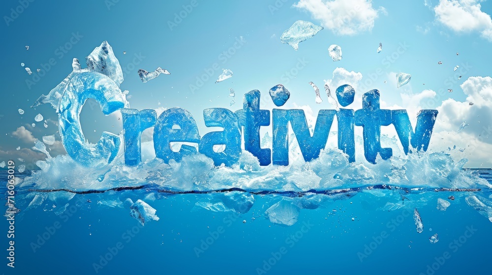 Iceberg Creativity concept creative horizontal art poster ...