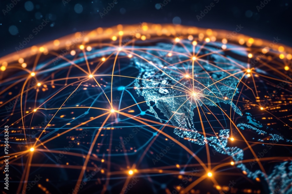 Global Network Connectivity and Data Exchange. Digital Globalization ...