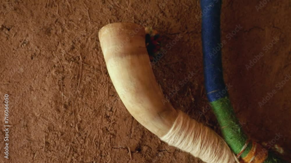 Culture and history. Closeup view of an autochthonous Mapuche aborigine ...