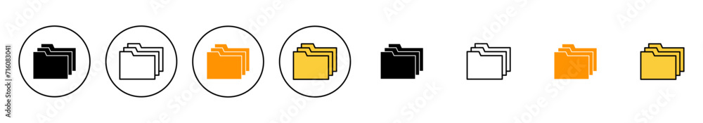 Folder icon set vector. folder sign and symbol Stock Vector | Adobe Stock