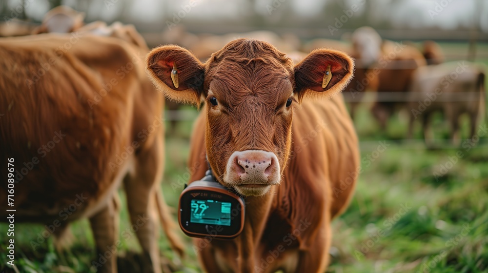 Automated Livestock Monitoring System on a Farm Stock Illustration ...