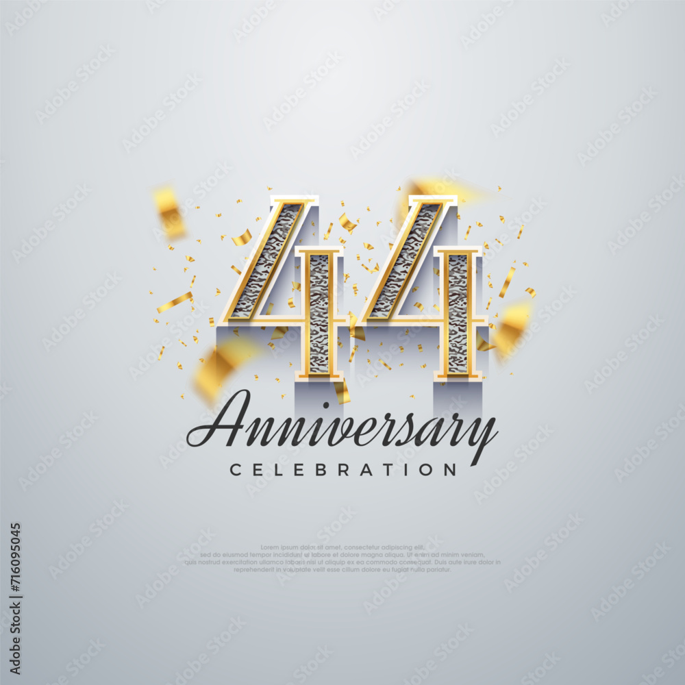 44th anniversary number, shiny luxury. premium vector backgrounds ...