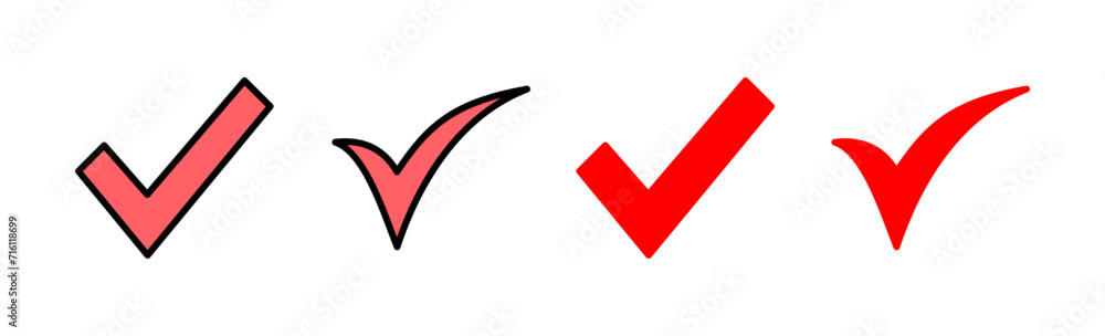 Check mark icon set illustration. Tick mark sign and symbol Stock ...
