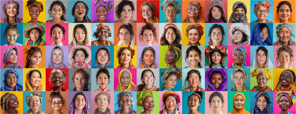 Many women and girls of many generations wearing national traditional ...