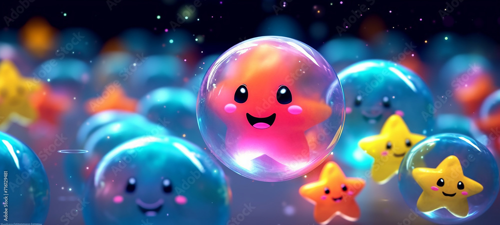 Whimsical Inflatable World: Cute Translucent Blow-Up Flower Stars and ...