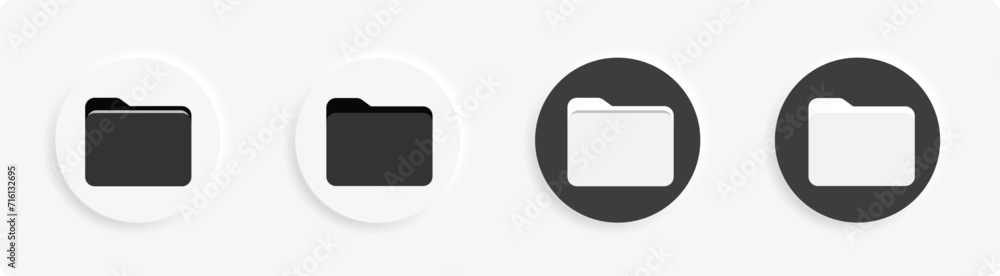 Folder icon vector set. Office document folder vector symbol. File ...