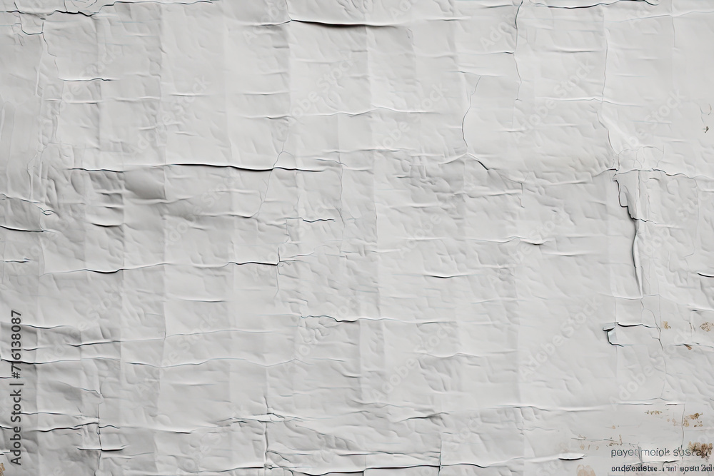 crumpled paper texture background, White wheatpaste street poster style ...