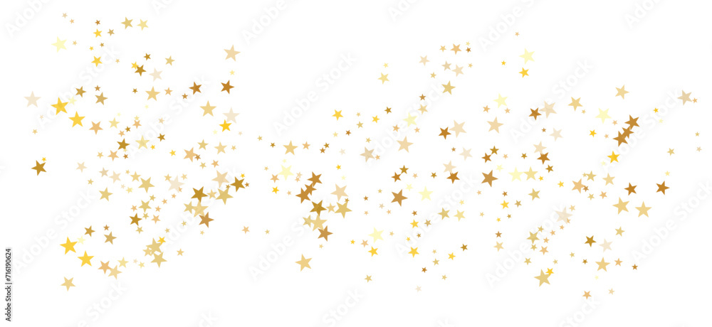 Gold sparkling background with star dust isolated on white. Gold stars ...