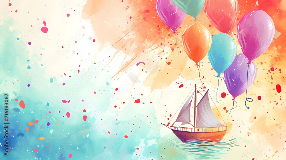 A vibrant depiction of transportation on the high seas, blending ...