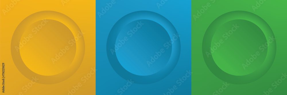 Set of abstract 3d beige, different color circle frame design for ...
