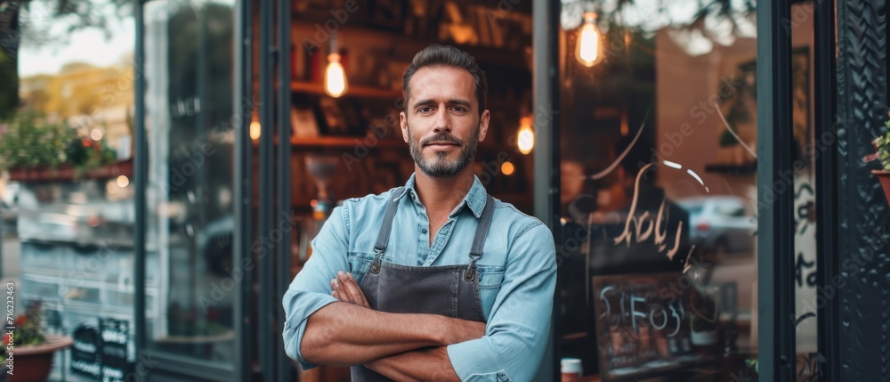 Small business coffee shop owner, the coffee shop is open during ...