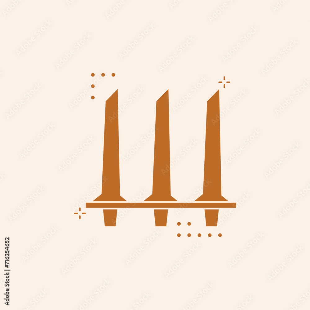 Teen Talwar monument in Clifton, Karachi Stock Vector | Adobe Stock