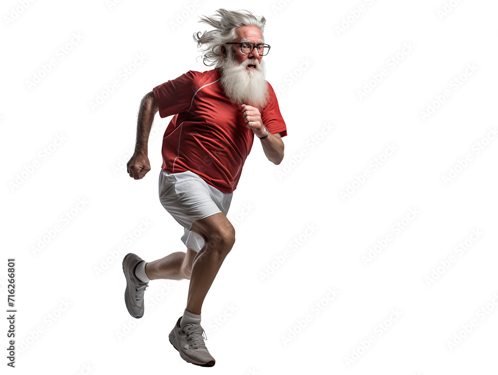 Old man running and walking exercising on PNG transparent background ...