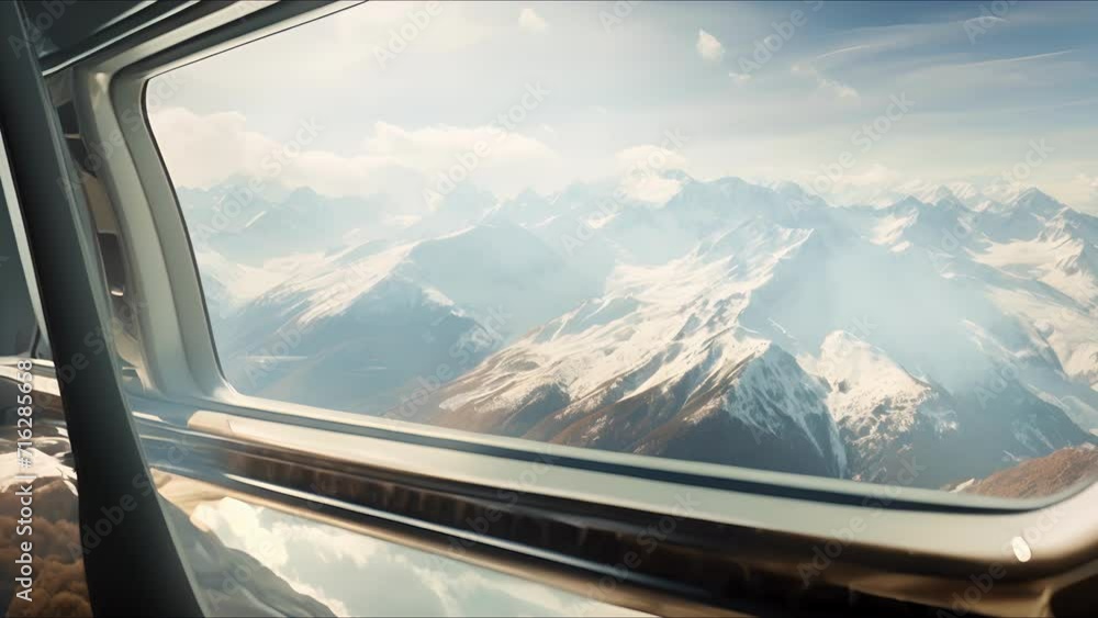 Vidéo Stock A private jet window captures the majesty of an exotic ...