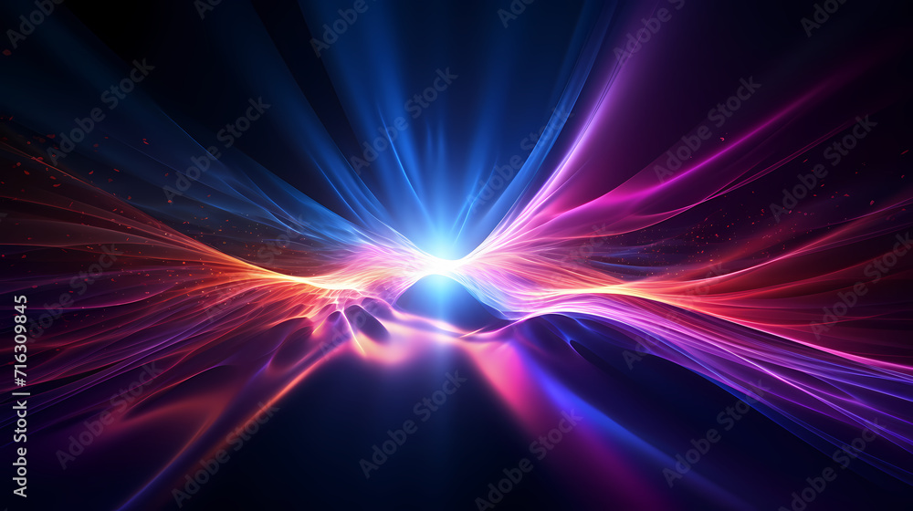 Glowing shiny lines effect vector background, technology lines ...