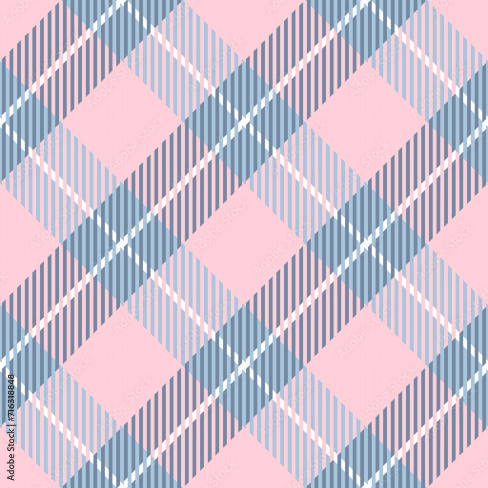 Cute pink and grey plaid seamless patten. Vector diagonal checkered ... Cute pink and grey plaid seamless patten. Vector diagonal checkered ...