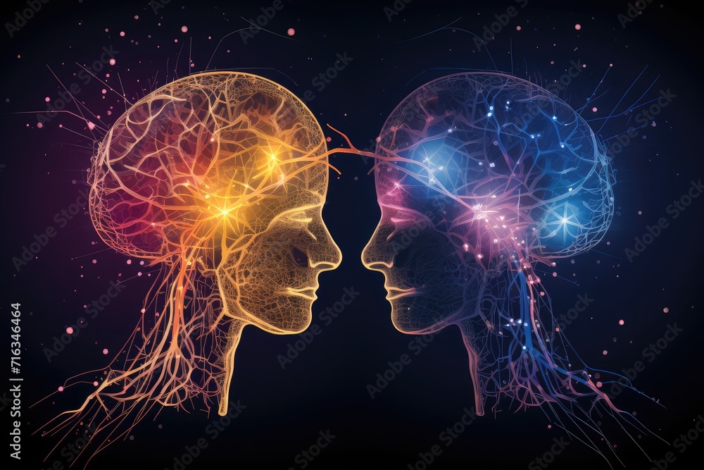 Fractal yellow light brain illustration, educational research ...