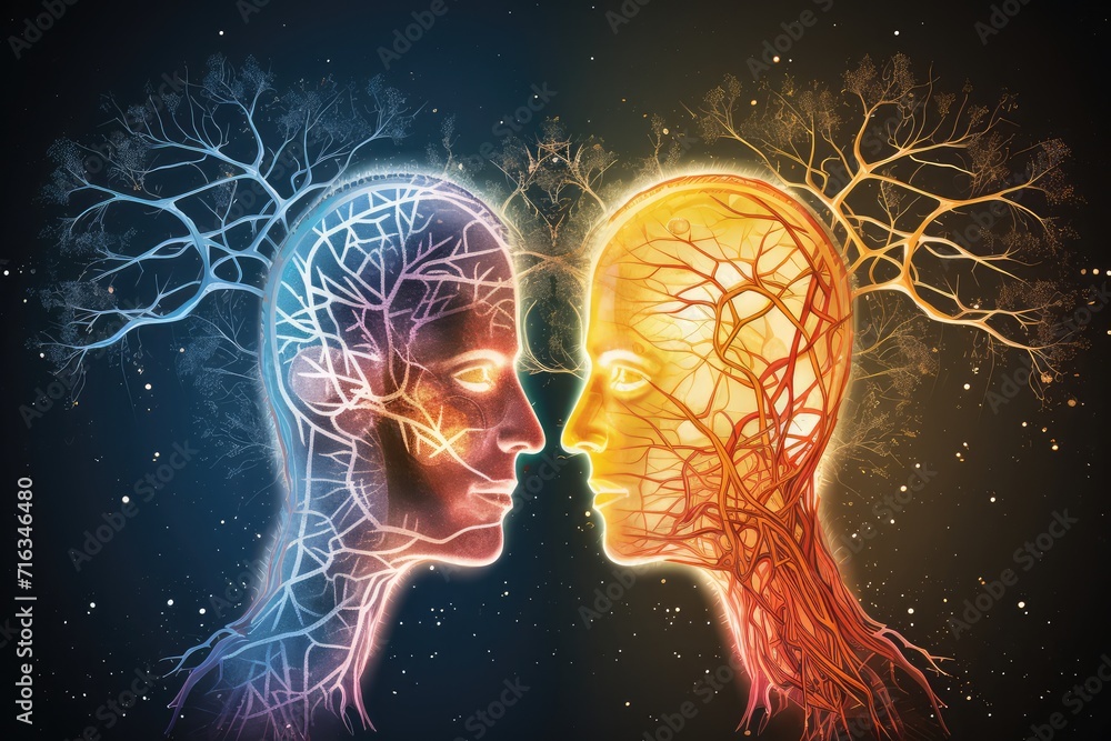 Fractal yellow light brain illustration, educational research ...