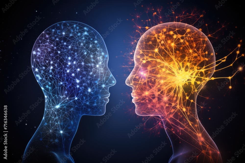 Fractal yellow light brain illustration, educational research ...