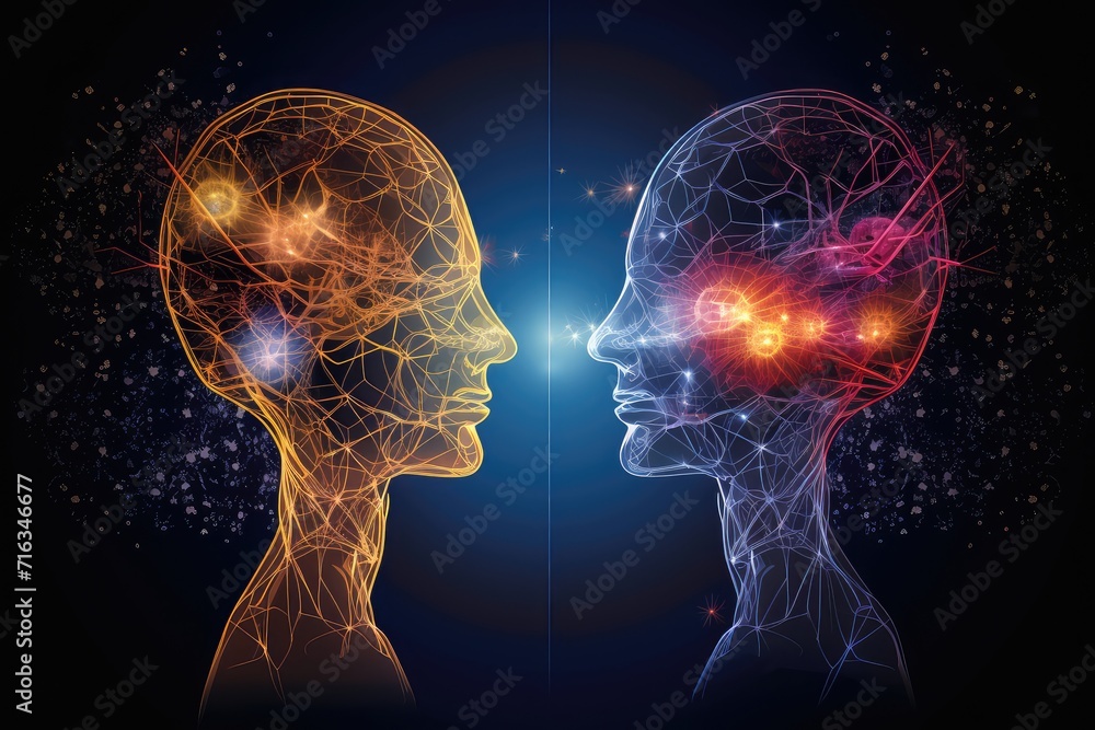 Fractal yellow light brain illustration, educational research ...